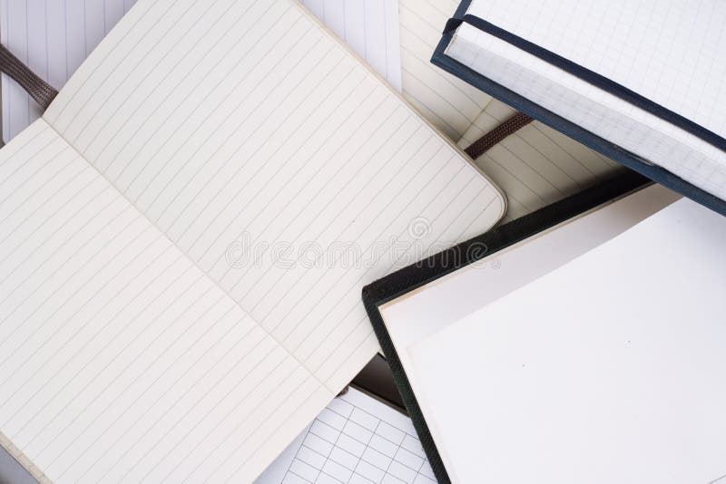 Open Notebooks with White Pages Stock Image - Image of notes, message ...