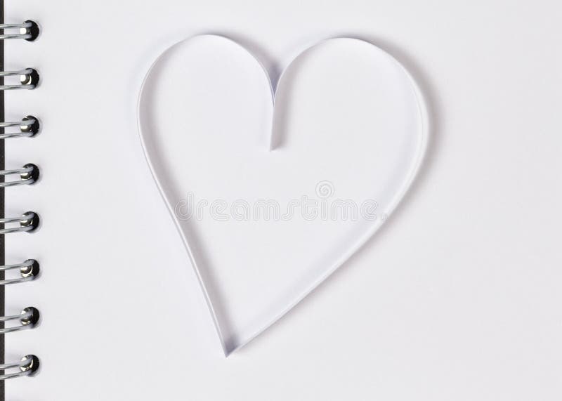 Notepad and Heart Shape stock image. Image of object - 169197055