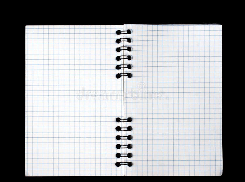 Open Notepad Isolated Over Black Stock Image - Image of concept, empty ...