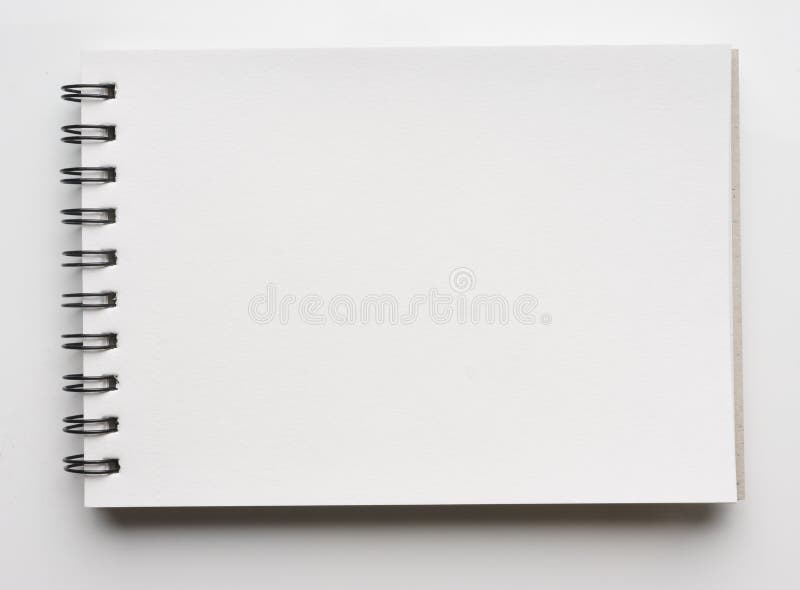 Open Notepad with White Sheet of Paper and a Black Spring. Mocap Top ...