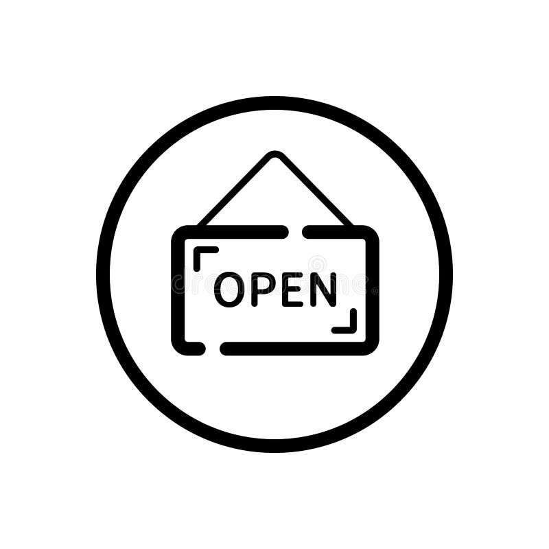 Open Notice. Label with Text. Commerce Outline Icon in a Circle. Vector ...