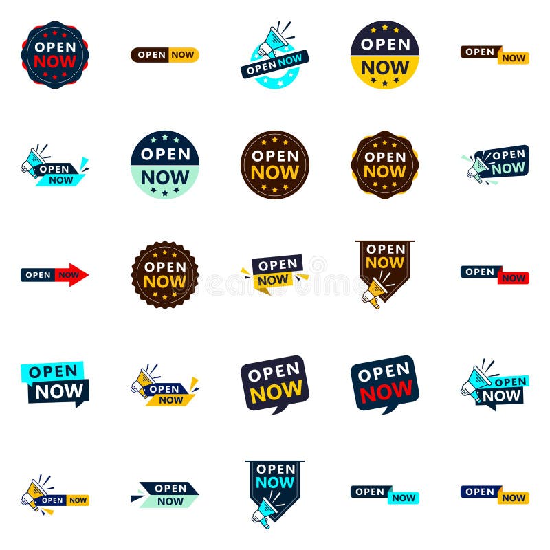 25 Open Now Banner Templates for Various Businesses Stock Vector ...