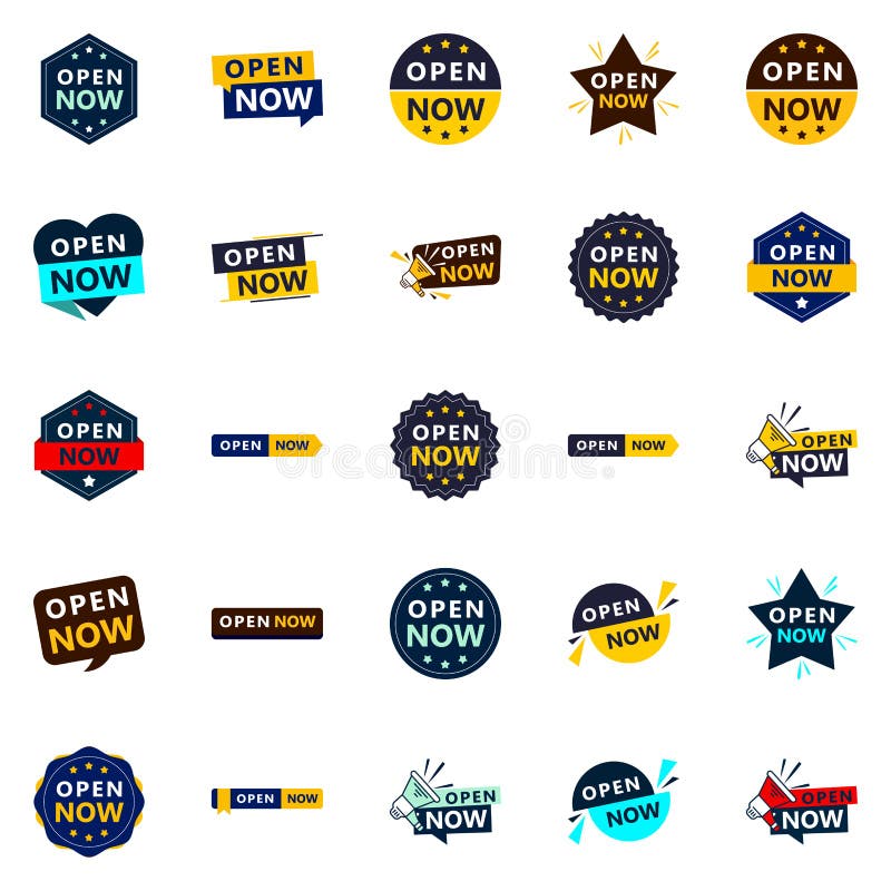 25 Open Now Banner Templates for Various Businesses Stock Vector ...