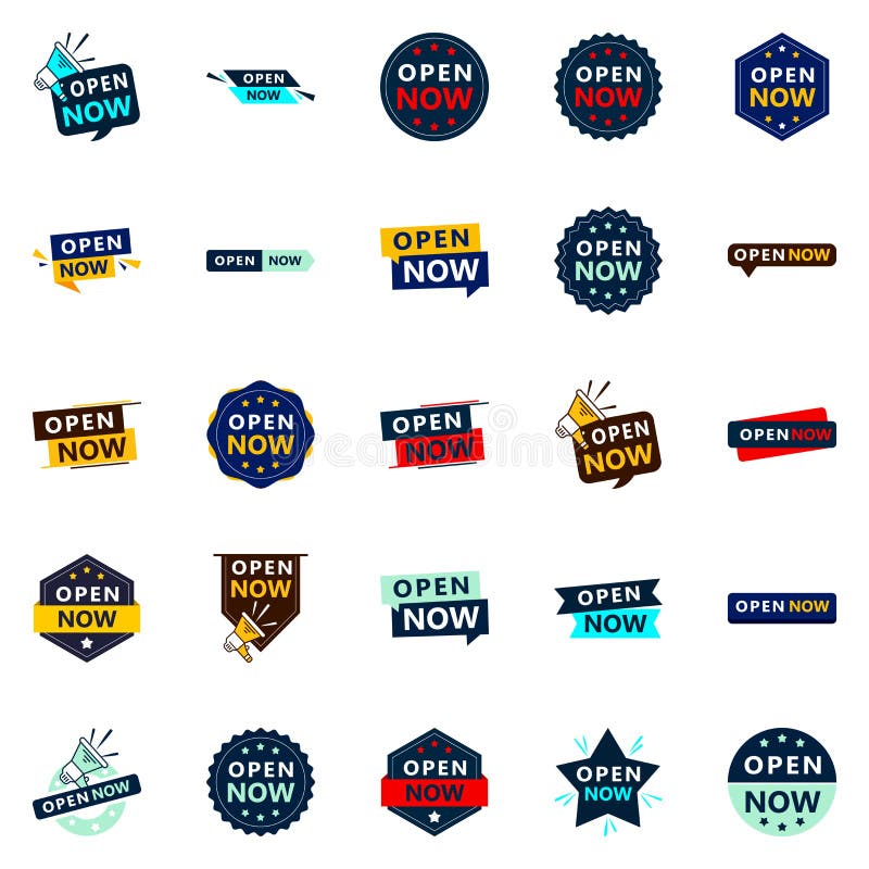 25 Open Now Banner Templates for Various Businesses Stock Vector ...