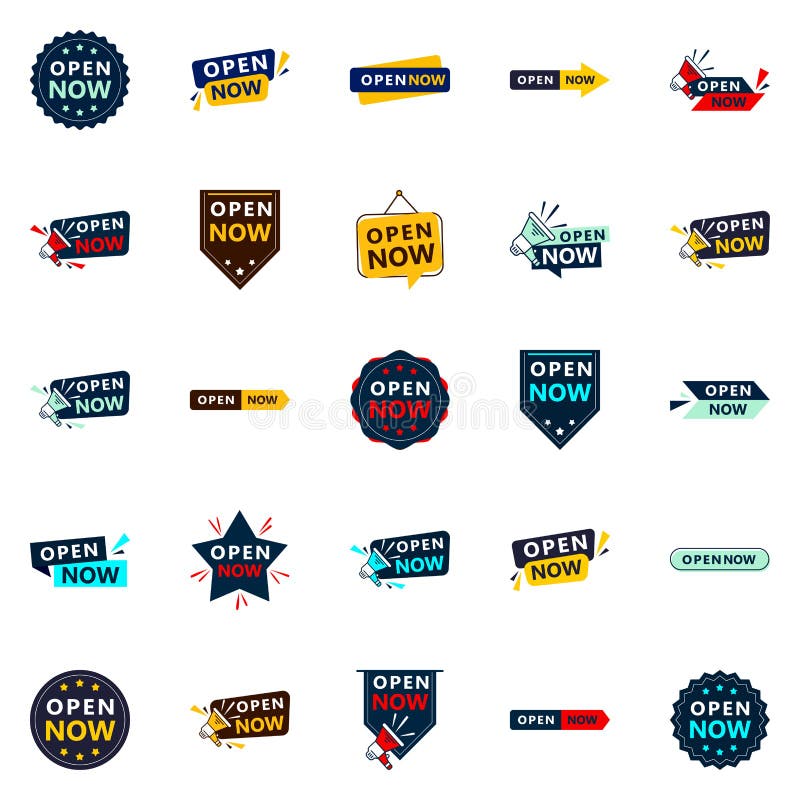 25 Open Now Banners Make Your Business Stand Out Stock Vector ...