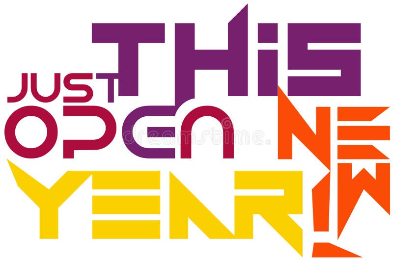Open Now this New Year Congratulations Happy New Year Typography Stock ...