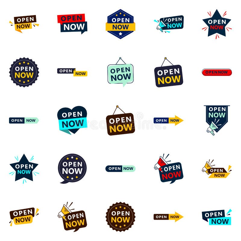 25 Open Now Vector Images Make Your Business Accessible Stock Vector ...