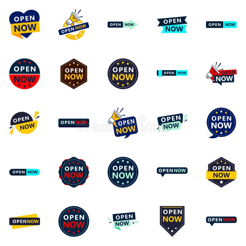 25 Open Now Vector Images Make Your Business Accessible Stock Vector ...