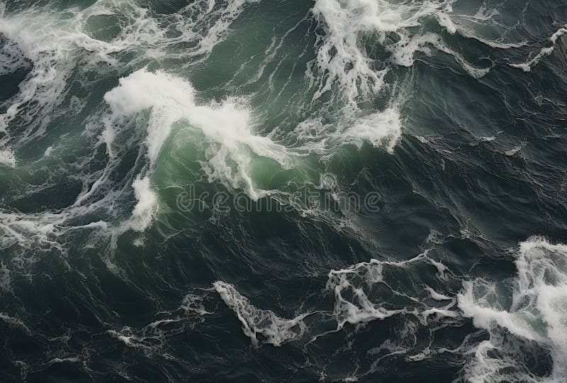 Open Ocean Waves Background Stock Illustration - Illustration of sunset ...