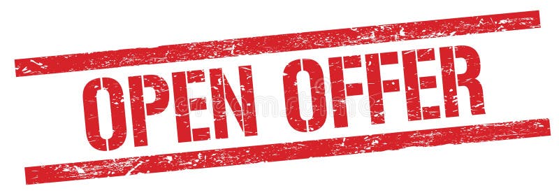 OPEN OFFER Text on Red Grungy Rectangle Stamp Stock Illustration ...