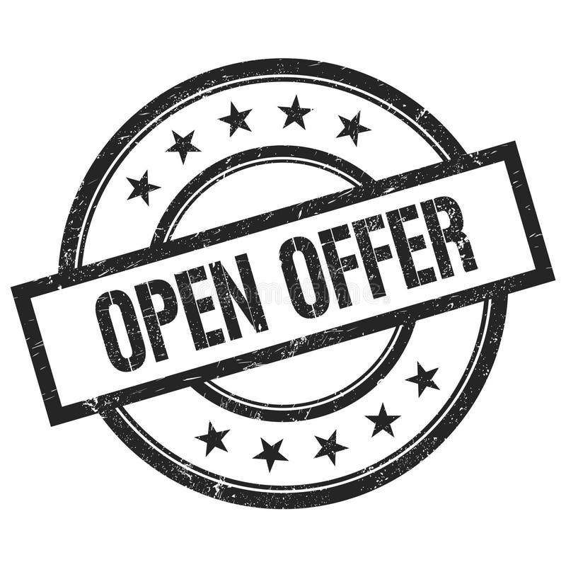 OPEN OFFER Text Written on Red Vintage Round Stamp Stock Illustration ...