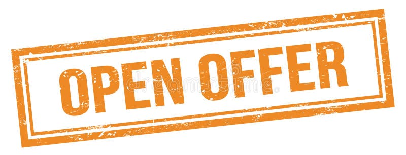 OPEN OFFER Orange Rectangle Stamp Stock Illustration - Illustration of ...