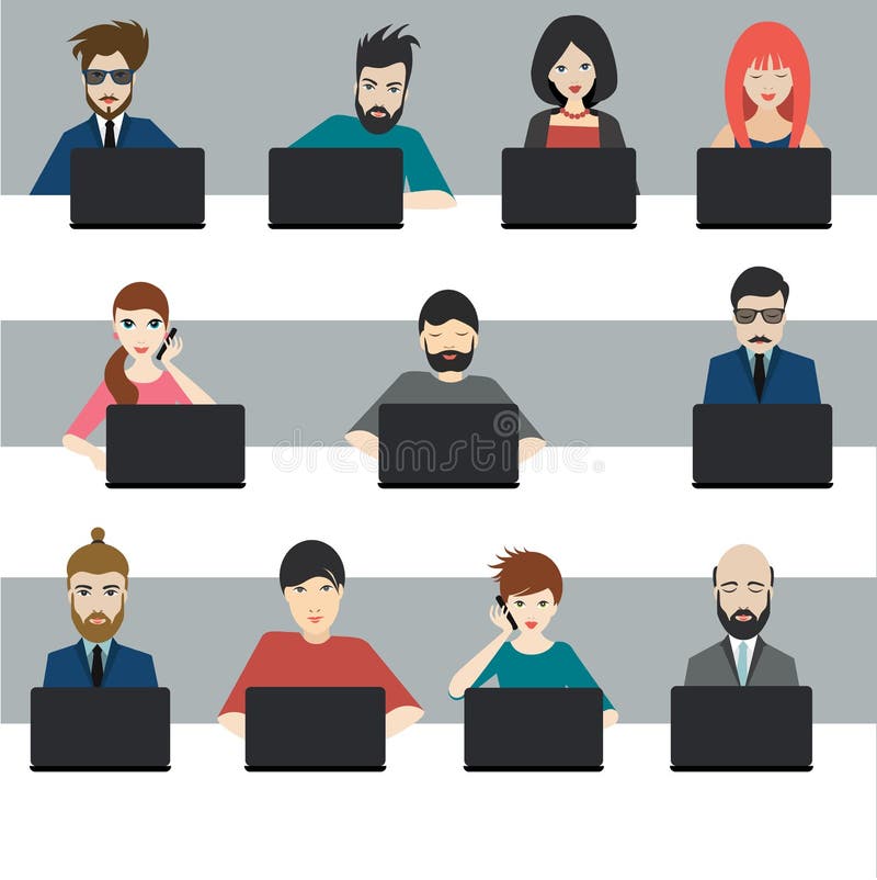 Open Office. Business Employers in the Office Stock Vector ...