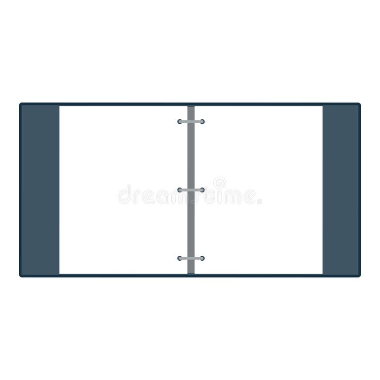 Open Office Ring Binder with Paperwork Stock Vector - Illustration of ...