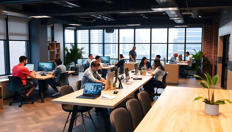 Open Office Space, Modern and Collaborative Work, Stock Photo ...