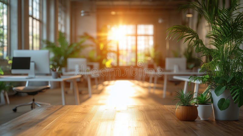 Open Office Space with Modern Desks and Natural Light Creating a ...