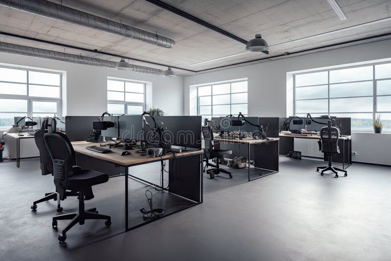 Open Office with Vr Headsets and Motion Controllers for Immersive ...