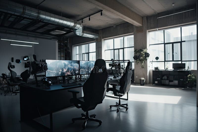 Open Office with Vr Headsets and Motion Controllers for Immersive ...