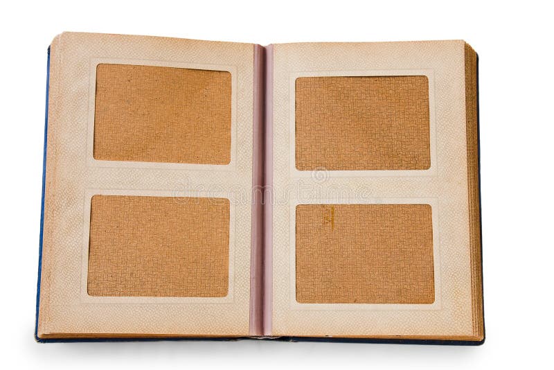 Open old album empty frame stock photo. Image of closeup - 140797874