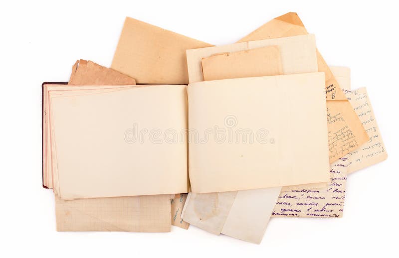 Open Old Book with Copy Space Isolated on White Background Stock Photo ...