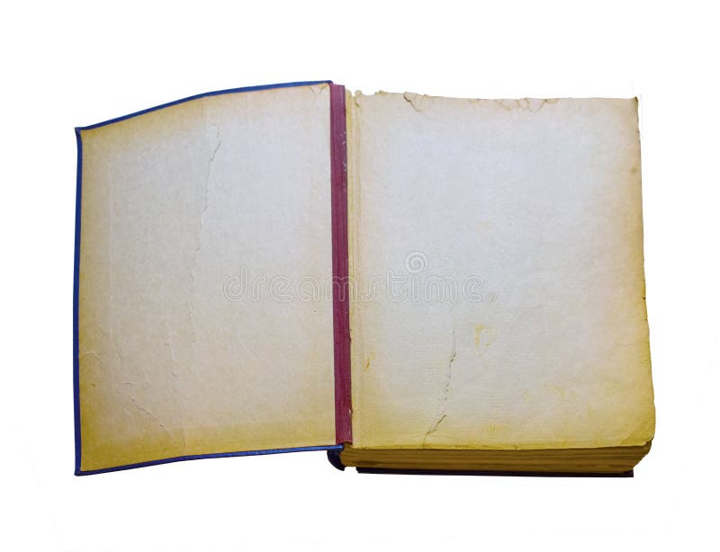 Open Old Book Isolated. Vintage Retro Edition Stock Photo - Image of ...