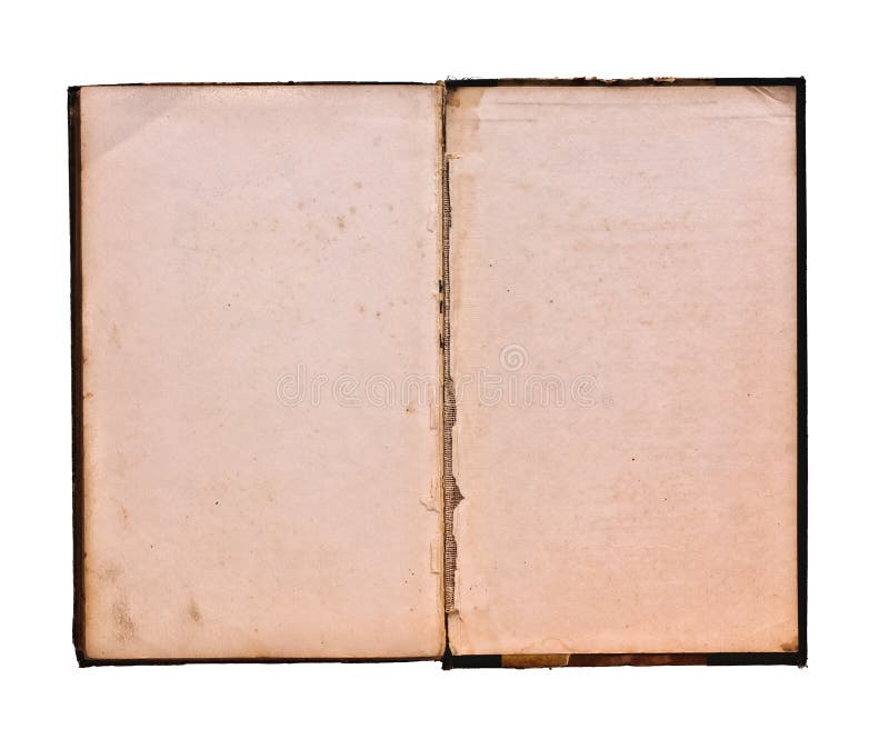 Open Old Book Isolated on White Background Stock Image - Image of retro ...