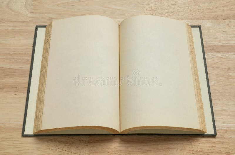 Old Book on Wooden Table for Mockup Blank Template Stock Image - Image ...