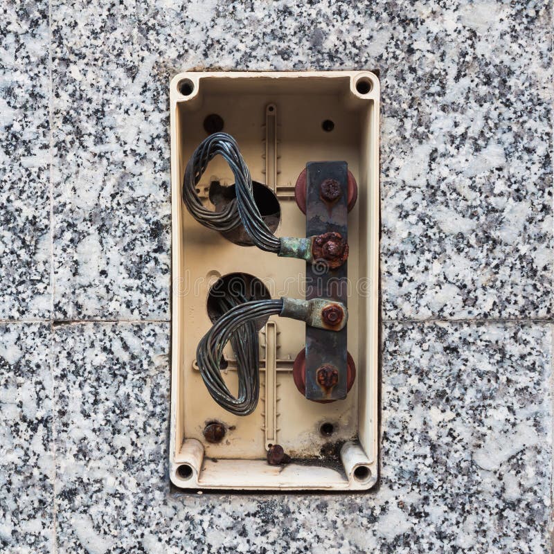 Old Electric Box With Wiring Stock Image - Image of disuse, haphazard ...
