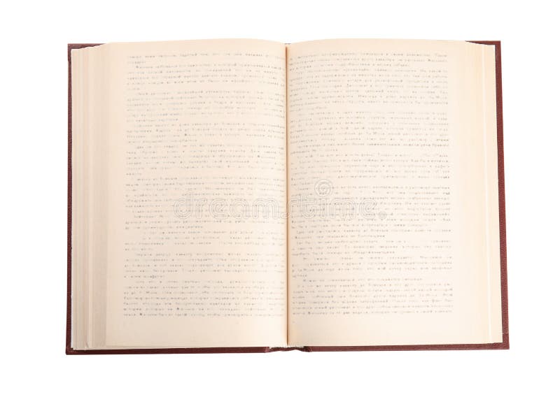 Open Old Hardcover Book on White, Top View Stock Photo - Image of ...