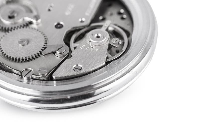 The Open Old Mechanical Watch. Stock Image - Image of escapement ...