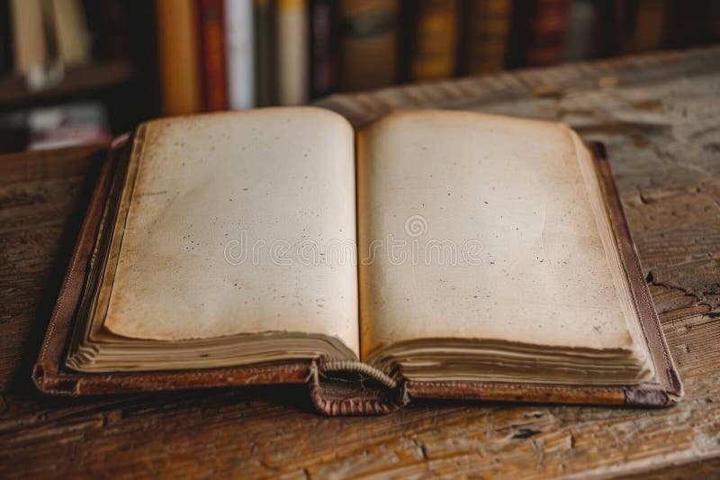 Open Old Notepad on the Table. Space for Text Stock Photo - Image of ...