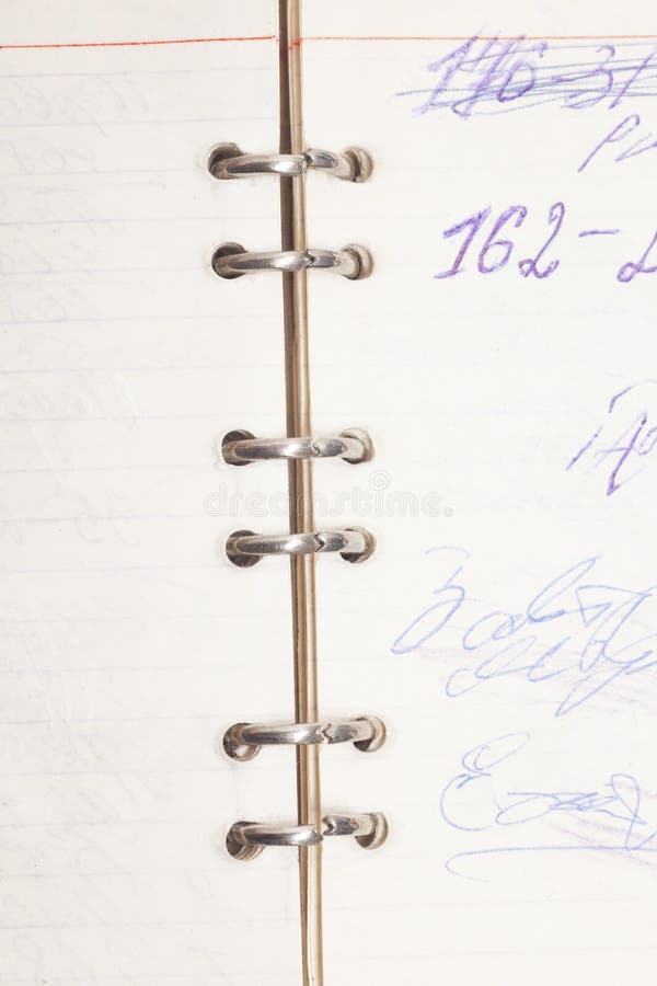 Open Old Notepad with Written Numbers. Stock Image - Image of notepad ...