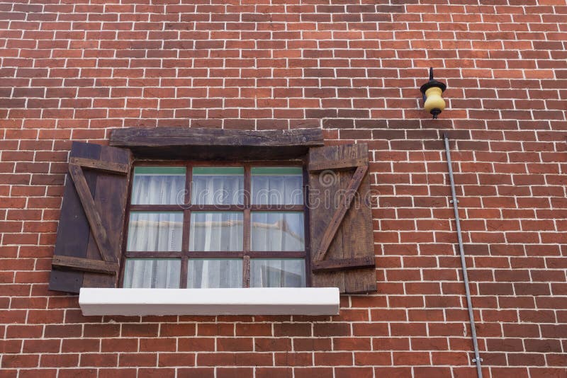 Window in a Brick Wall in the House Stock Image - Image of home, white ...