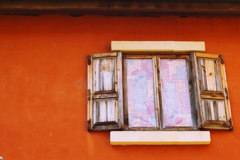 Open of Old Window on Brown Background Stock Photo - Image of cement ...