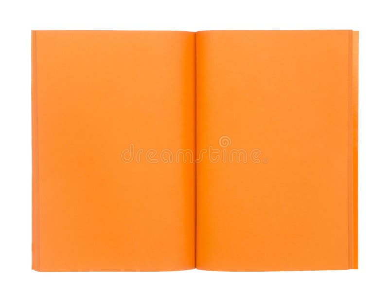 Open Orange Book Isolated on White Stock Image - Image of cover ...