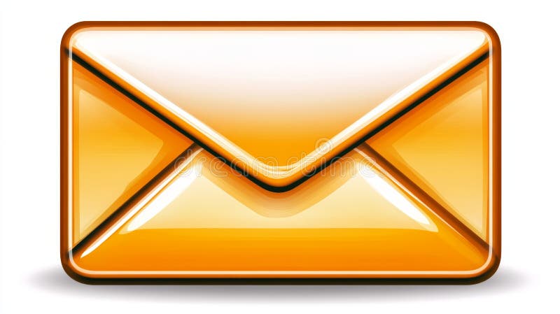 Open Orange Email Envelope Icon, Symbolizing New Message Notification ...
