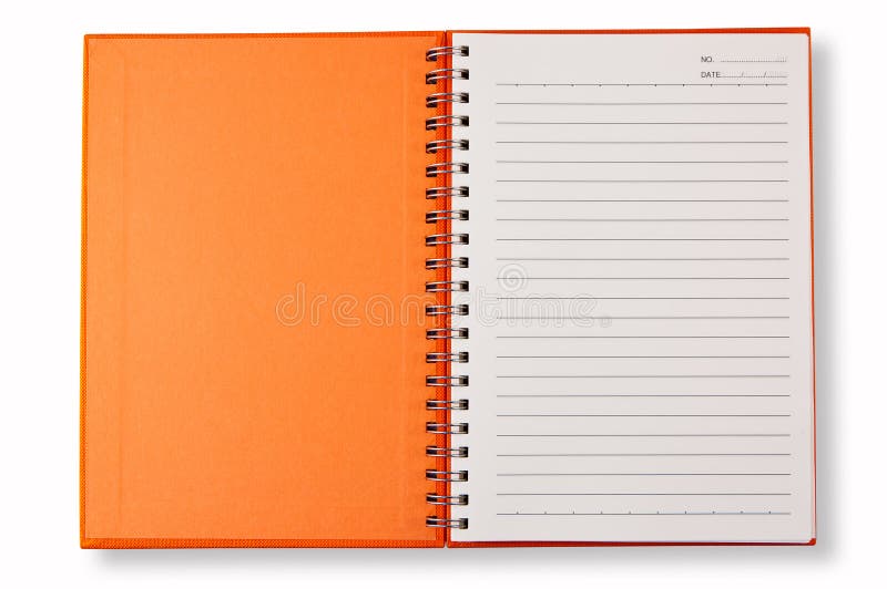 Open Orange Note Book stock image. Image of meeting, office - 16308179