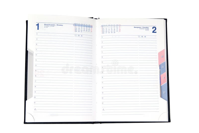 Open organizer/planner stock image. Image of date, paper - 2161549