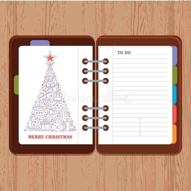 Open organizer vector stock vector. Illustration of greeting - 79597508