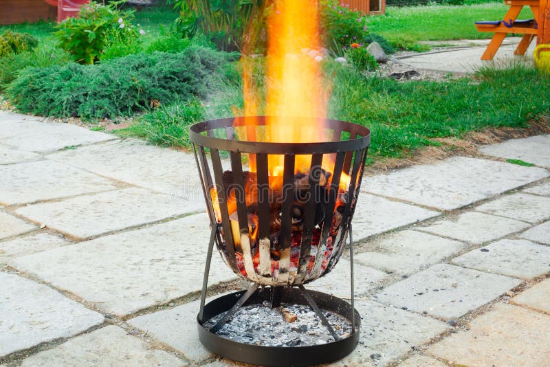 Open, outdoors fireplace. stock image. Image of burning - 55742871