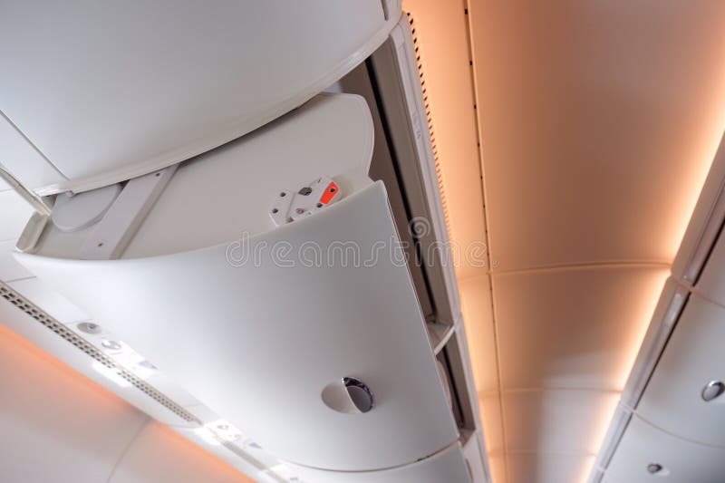 Airplane Cabin Facilities stock photo. Image of lighting - 10507624
