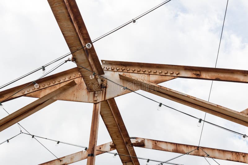 Open Overhead Girders and Trusses Covered in Rust Stock Image - Image ...