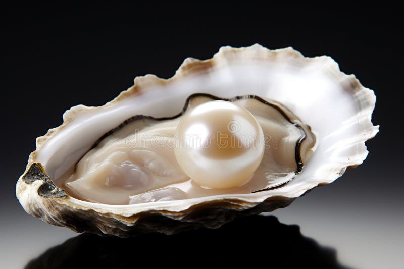 Open Oyster with Pearl Inside of it. Generative Ai Stock Photo - Image ...