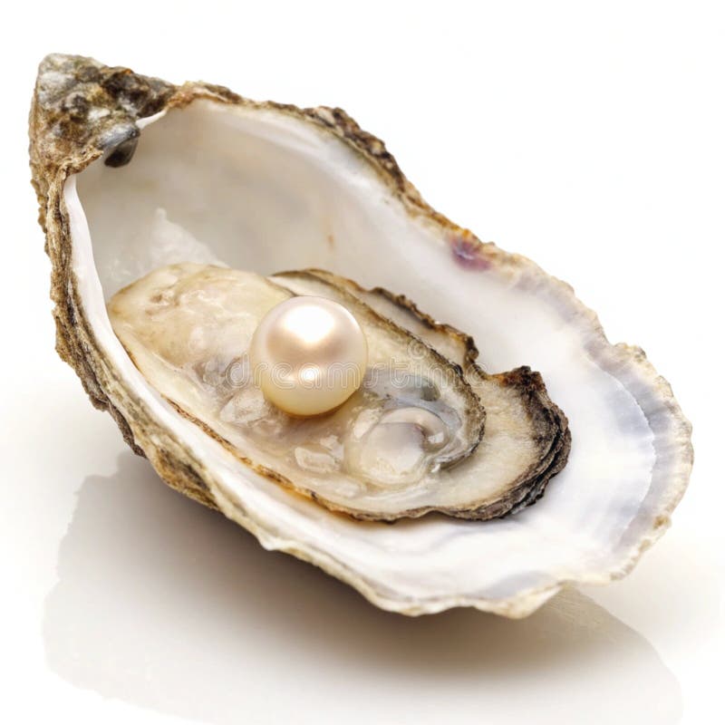 Open Oyster with Pearl Isolated on Transparent Background Stock ...