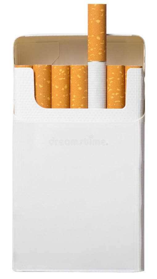 Open Pack of Cigarettes Isolated on White Background Stock Photo ...