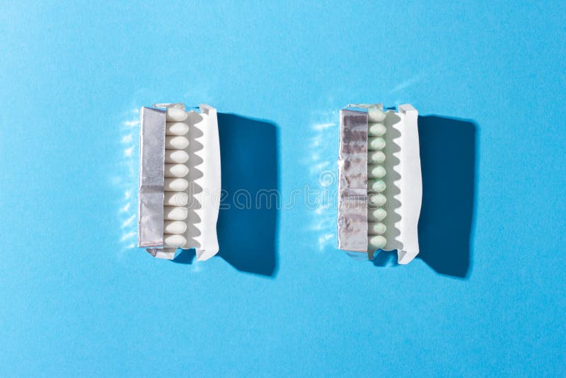 Blue Chewing Gum Package Isolated White Stock Photos - Free & Royalty ...
