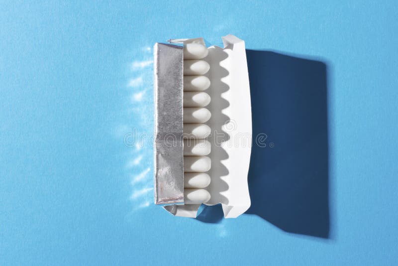 Blue Chewing Gum Package Isolated White Stock Photos - Free & Royalty ...