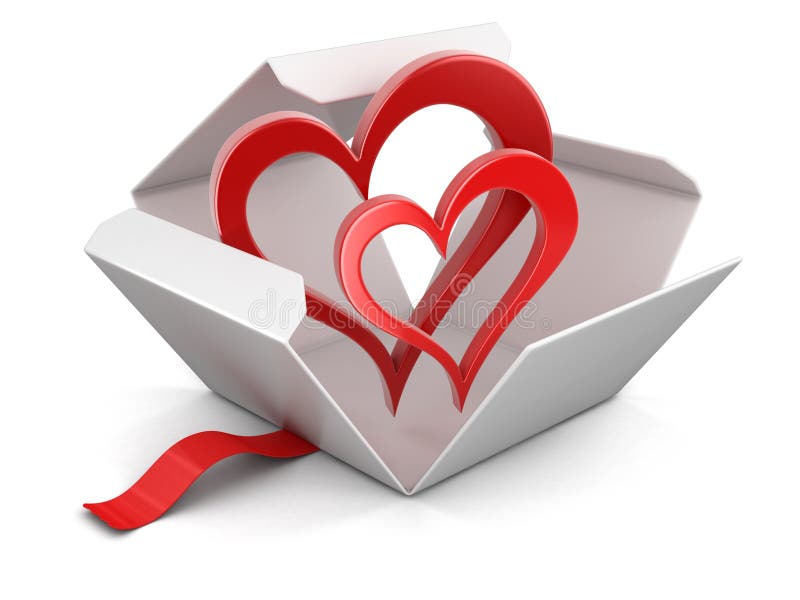 Open Package Cardboard Box on White Background. 3d Render Illustration ...