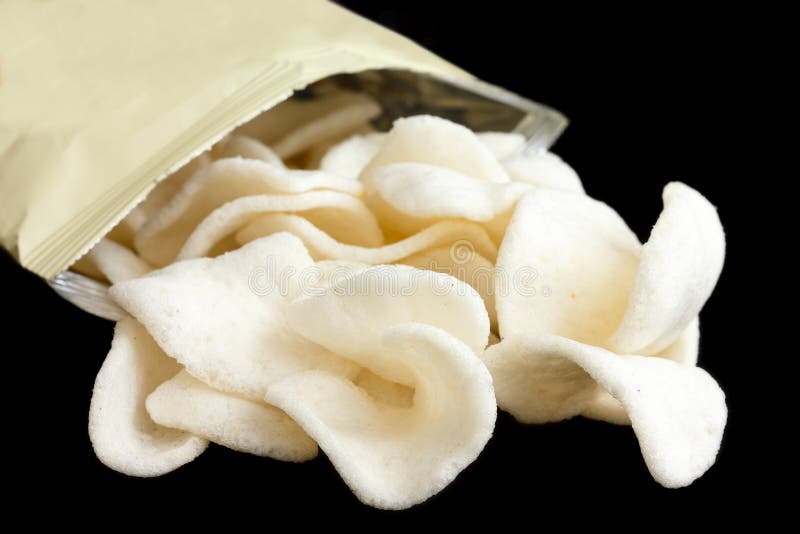 Open Packet of Prawn Crackers Stock Image - Image of asia, isolated ...