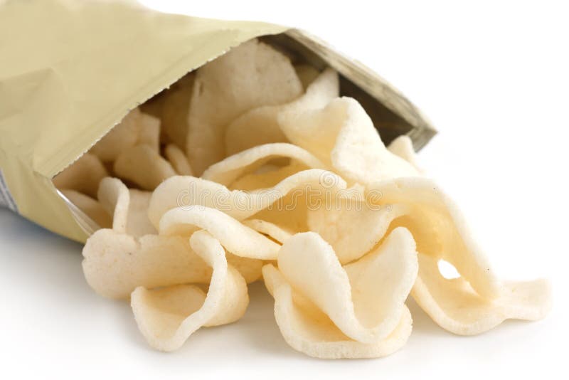 Open Packet of Prawn Crackers Stock Photo - Image of spill, spilling ...